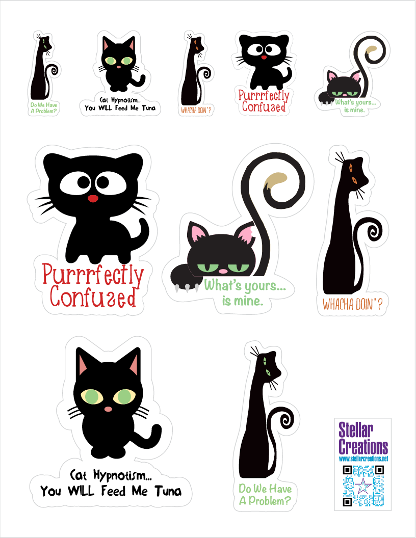 Cats With Attitude Stickers – Stellar Creations